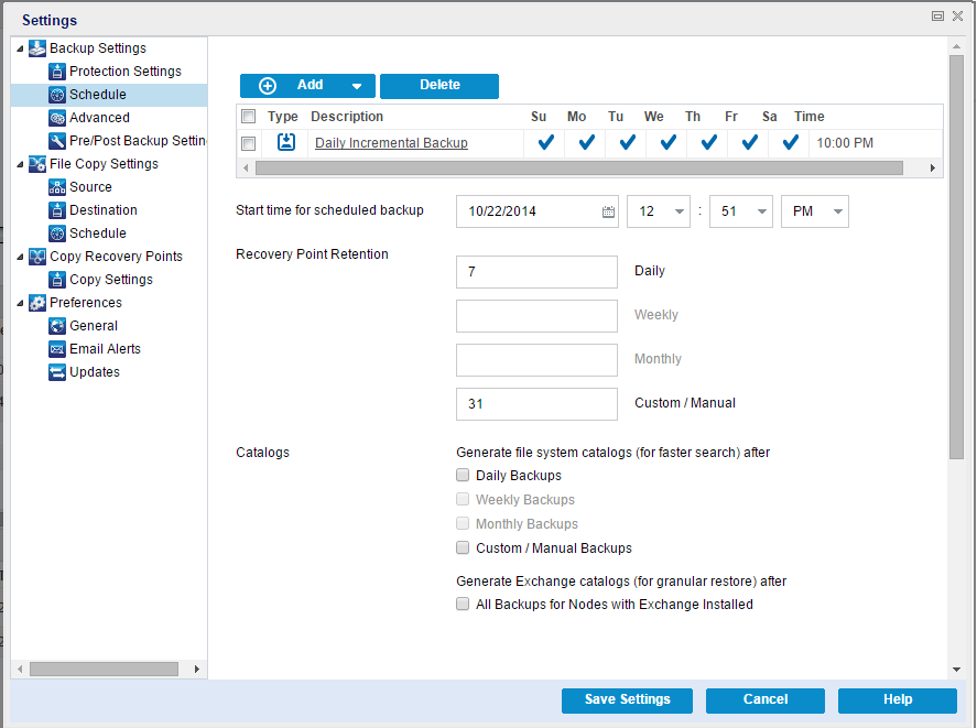 Specify Advanced Schedule Settings